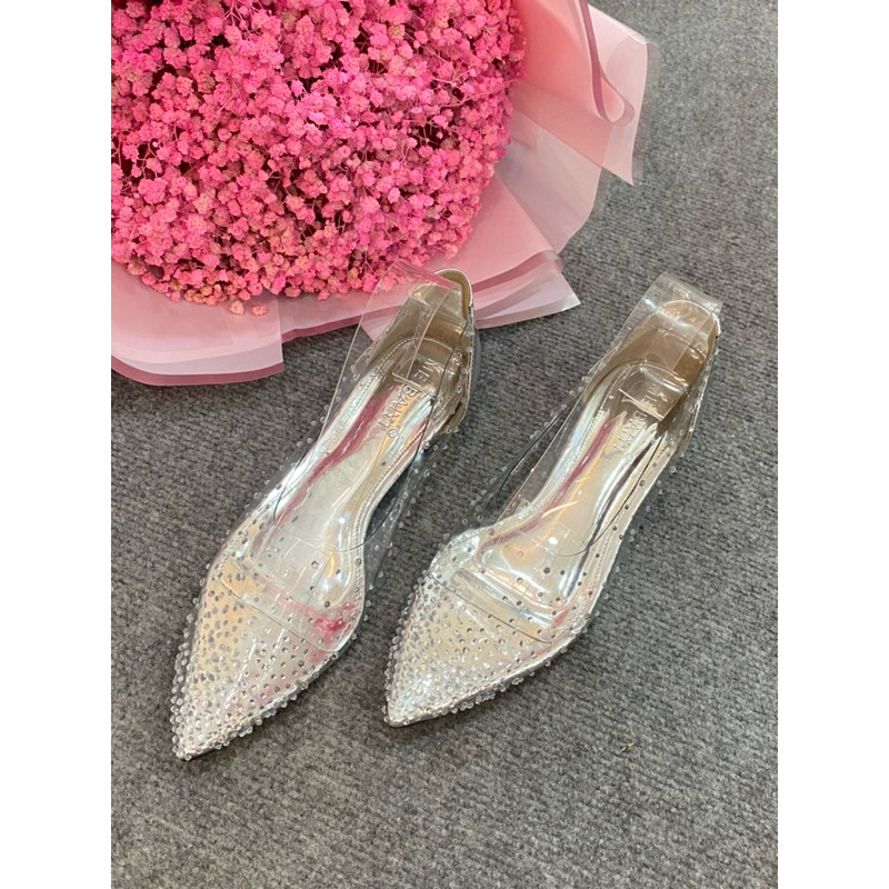 Giày bệt búp bê Lou.bou.tin xuất xịn mica trong suốt đính đá_KV22 ...