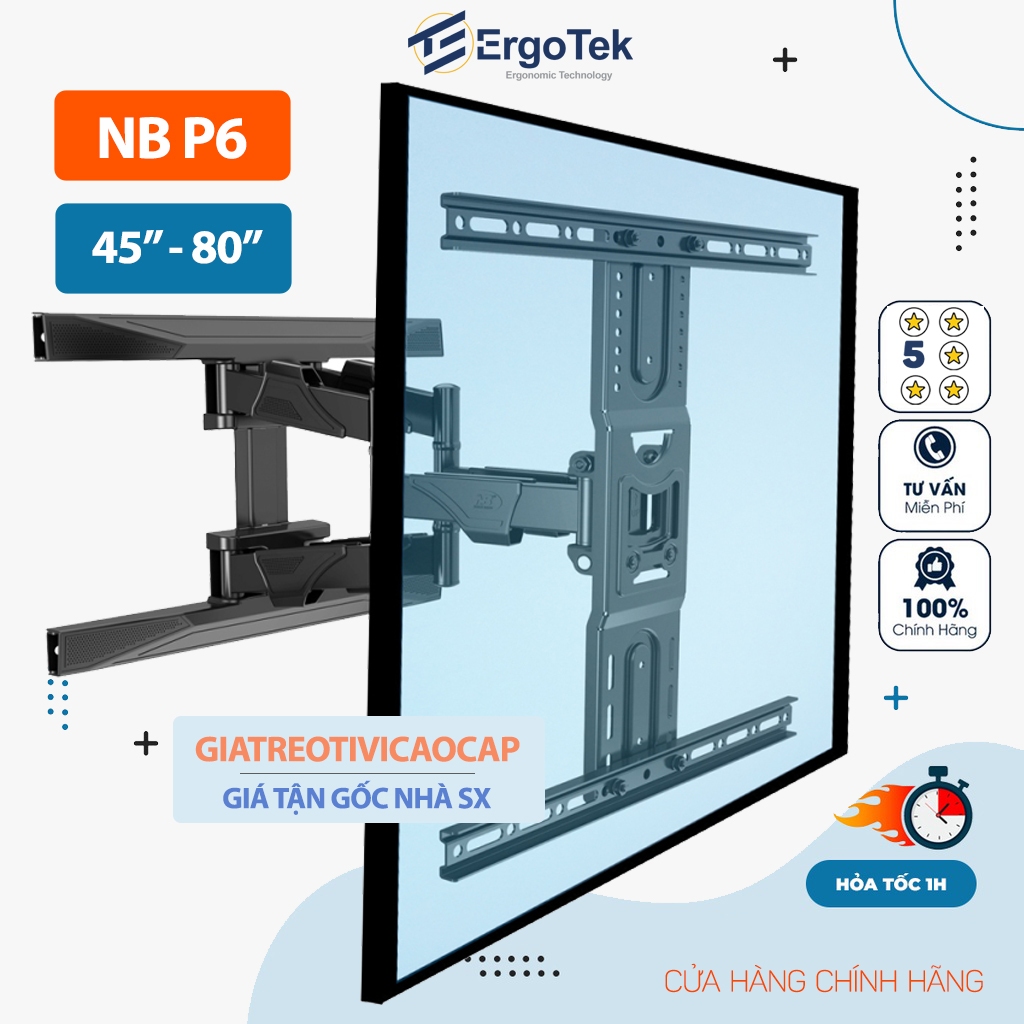 Giá Treo Tivi Góc Xoay NB P6 - Khung Treo Tivi Đa Năng Màn Cỡ Lớn ErgoTek E85 / E64 / E66 / E68 ...
