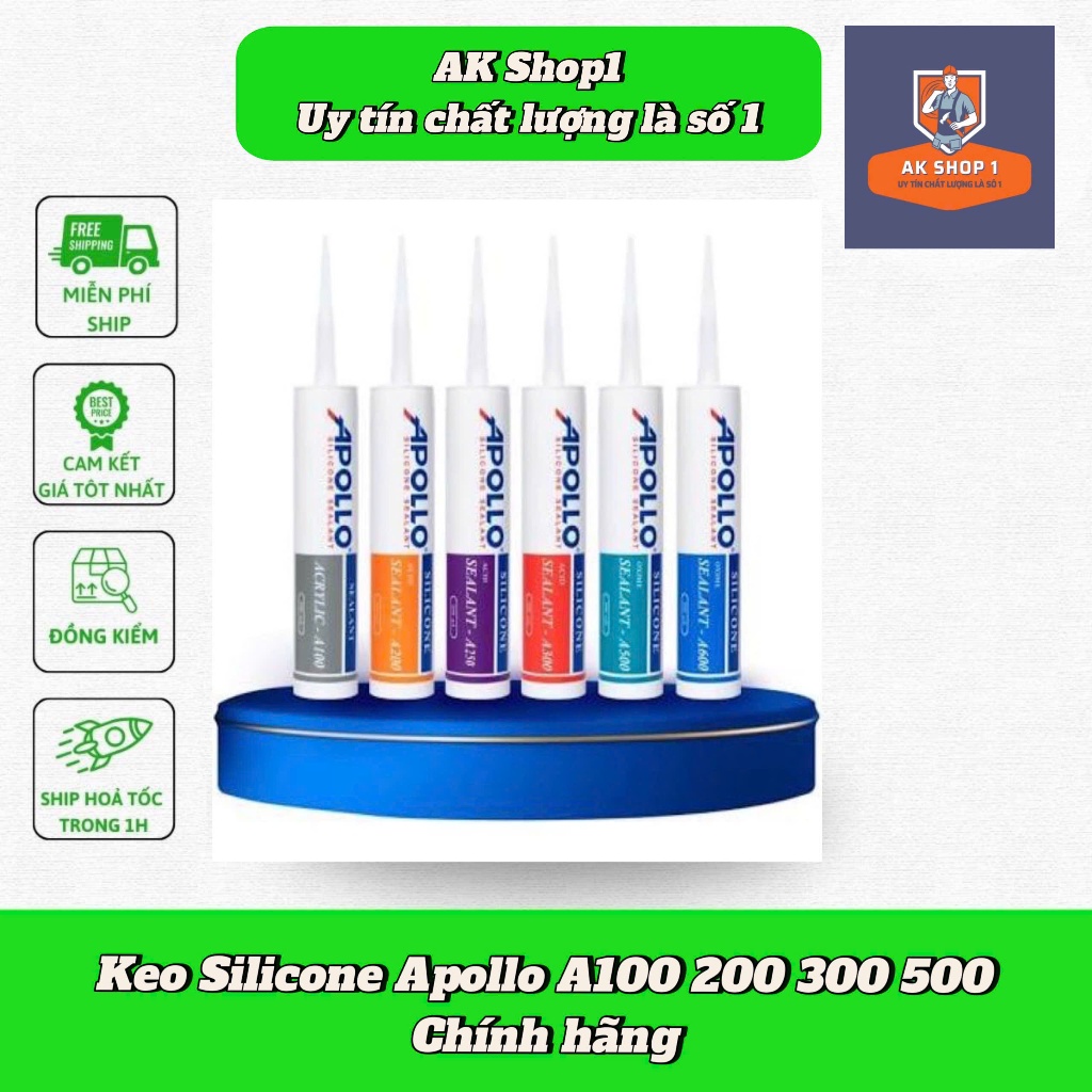 Keo silicone apollo chính hãng A100 A200 A300 A500 A600 | Shopee Việt Nam