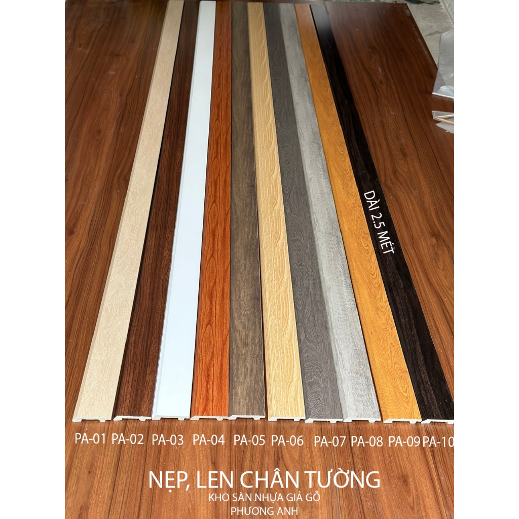 Len chân tường (phào) nhựa 1 cây dài 2.5m, Sử dụng để nẹp chân tường ...