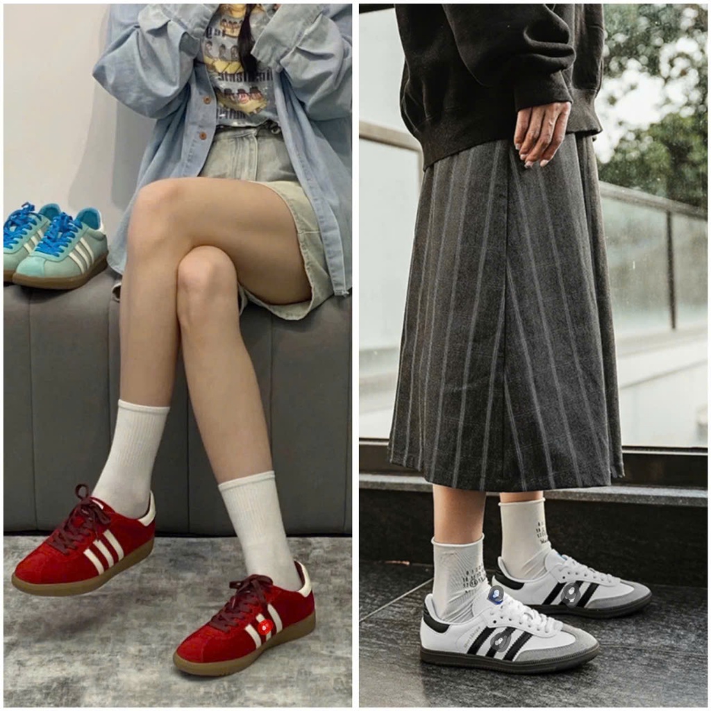 Giày thể thao Samda nam nữ,Giày ba sọc Samda trắng, đỏ đế thấp phong ...