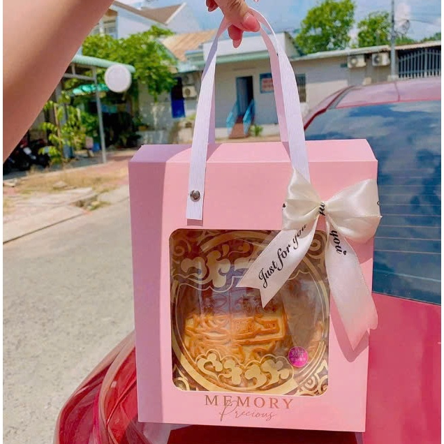 [Tặng Tem Thank you] Túi Hộp mặt kính, Quai Cói Sang Trọng, đựng bánh ...