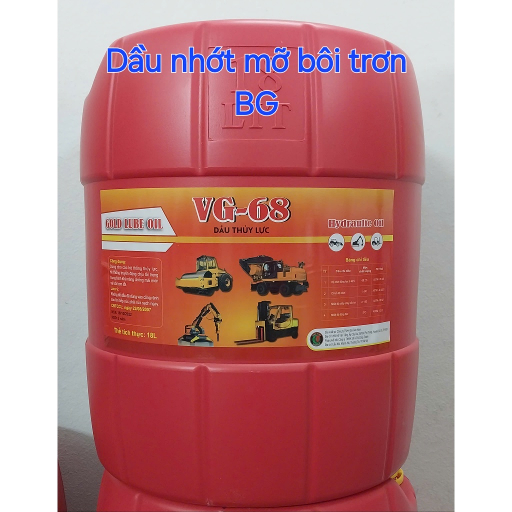 Free Ship Extra * Thủy lực VG-68 Gold Lube Oil cho máy cẩu xúc xe nâng ...