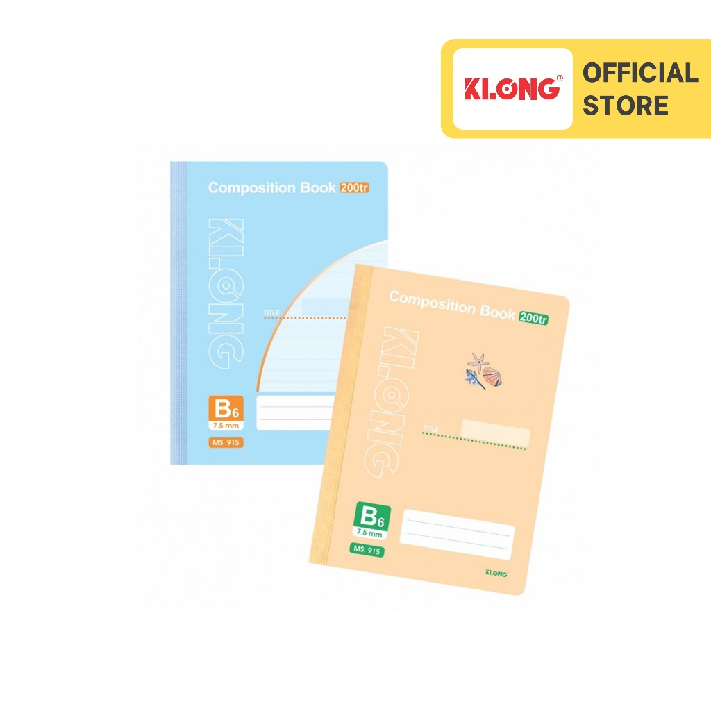 Sổ kẻ ngang may dán gáy Composition book KLONG B6 200 trang 58/92; MS ...