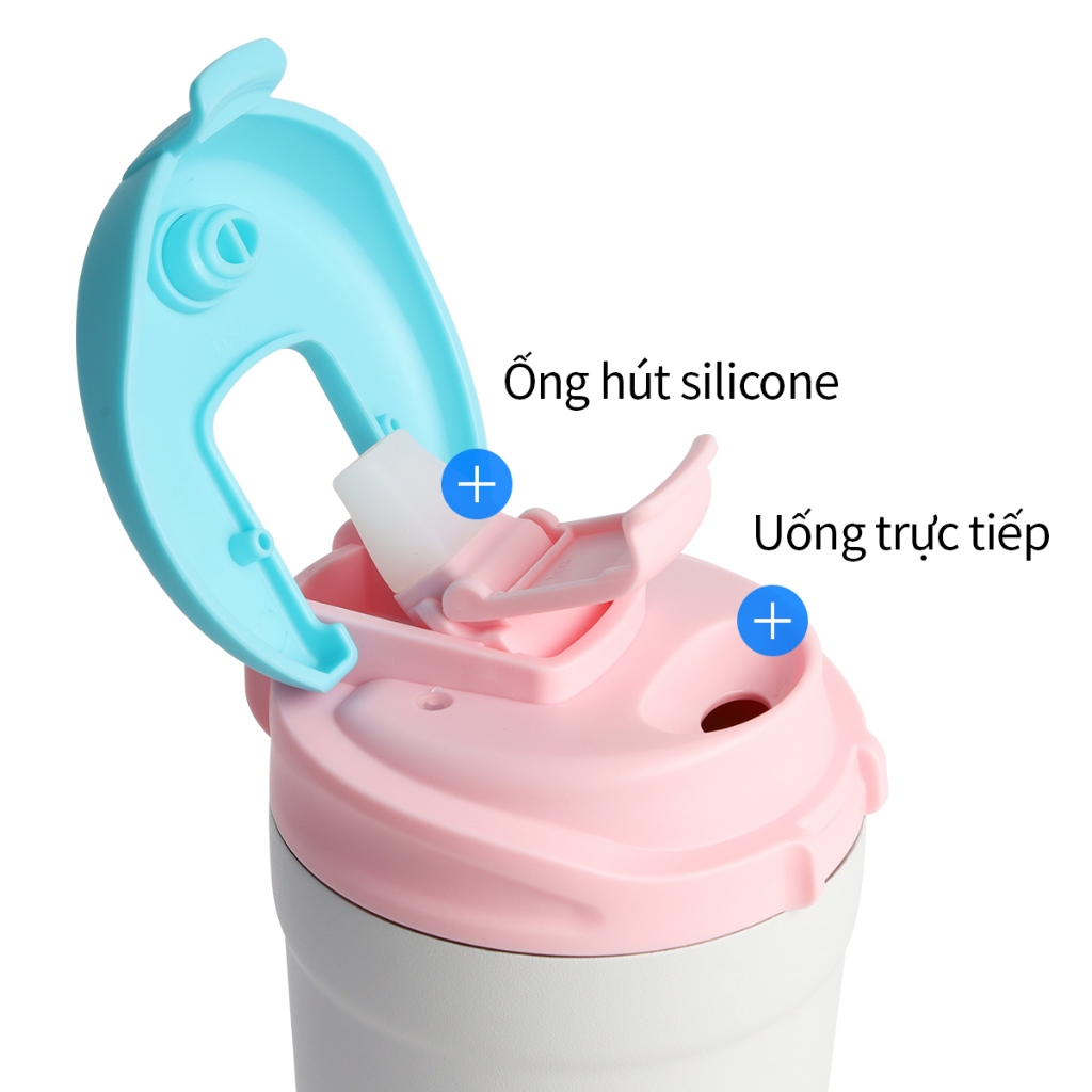 Cốc giữ nhiệt nắp bật và ống hút LocknLock Dual Flip Tumbler 320ml và 430ml bằng thép 316L ...
