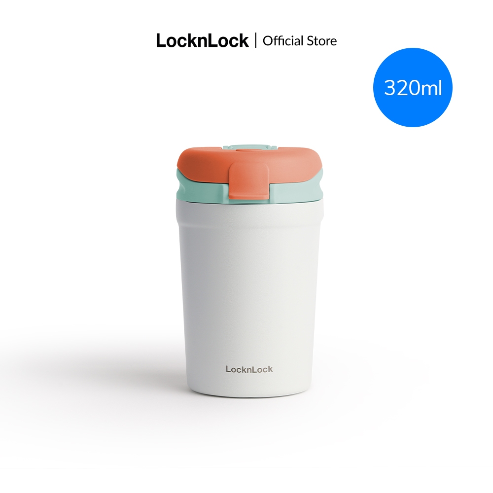 Cốc giữ nhiệt nắp bật và ống hút LocknLock Dual Flip Tumbler 320ml và 430ml bằng thép 316L ...