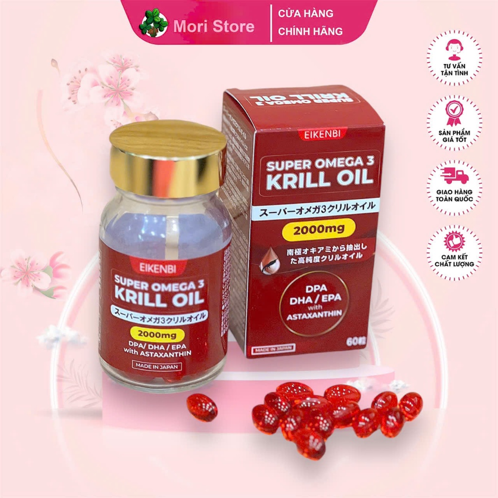 Dầu Nhuyễn Thể Super Krill Oil 2000mg Eikenbi Nhật Bản (Hộp 60 viên) | Shopee Việt Nam