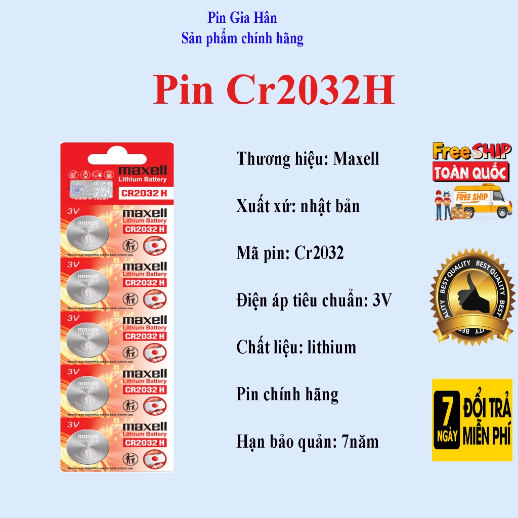 5 viên Pin Cmos 3V Lithium CR2032 Maxell | Shopee Việt Nam