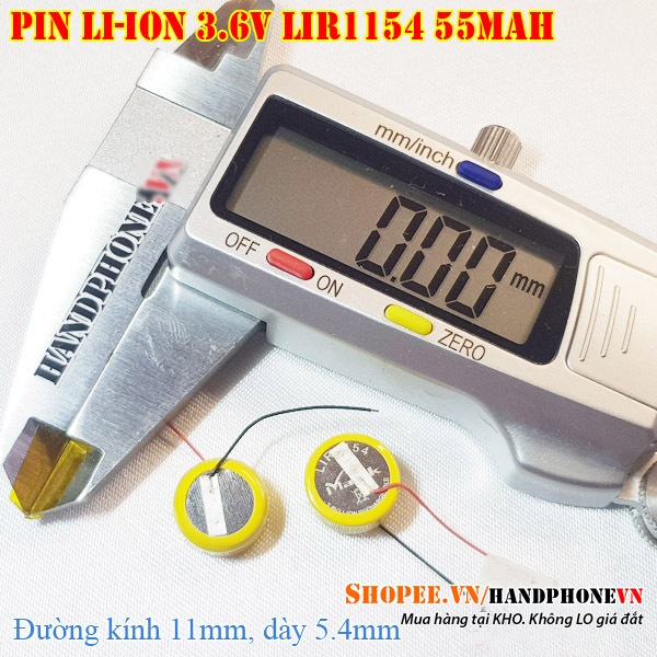 Pin 1154 LIR1154 3.6V 55mAh pin cúc thay thế cho tai nghe Bluetooth ...