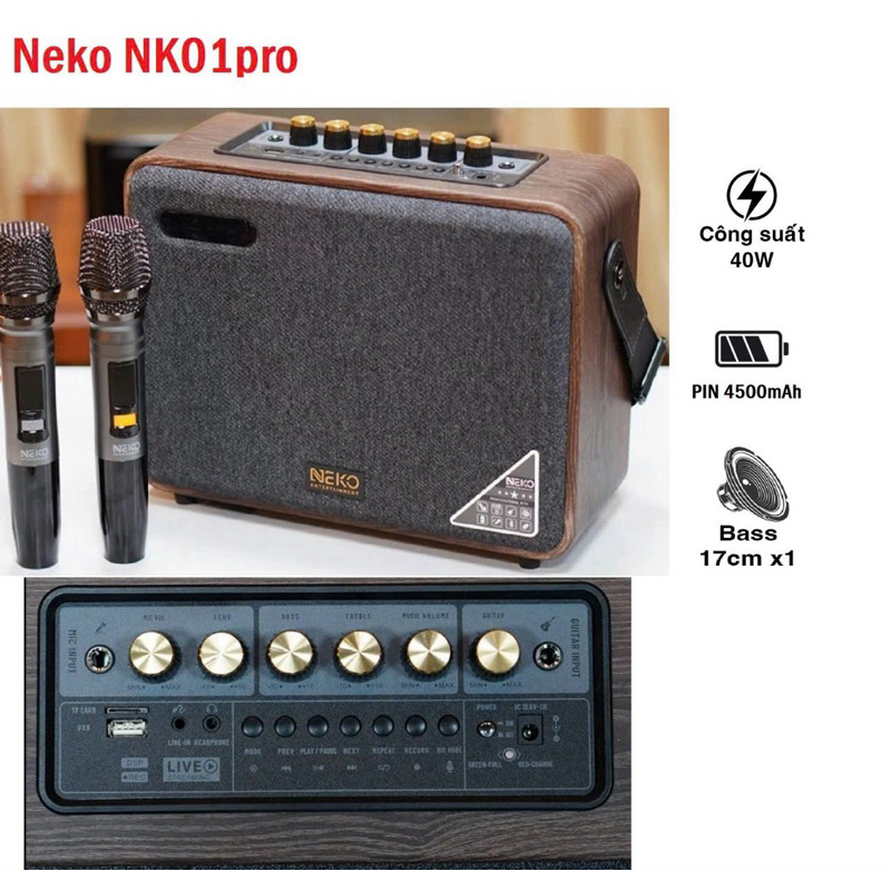 Loa karaoke di động Neko NK01 Pro (2 Micro) | Shopee Việt Nam