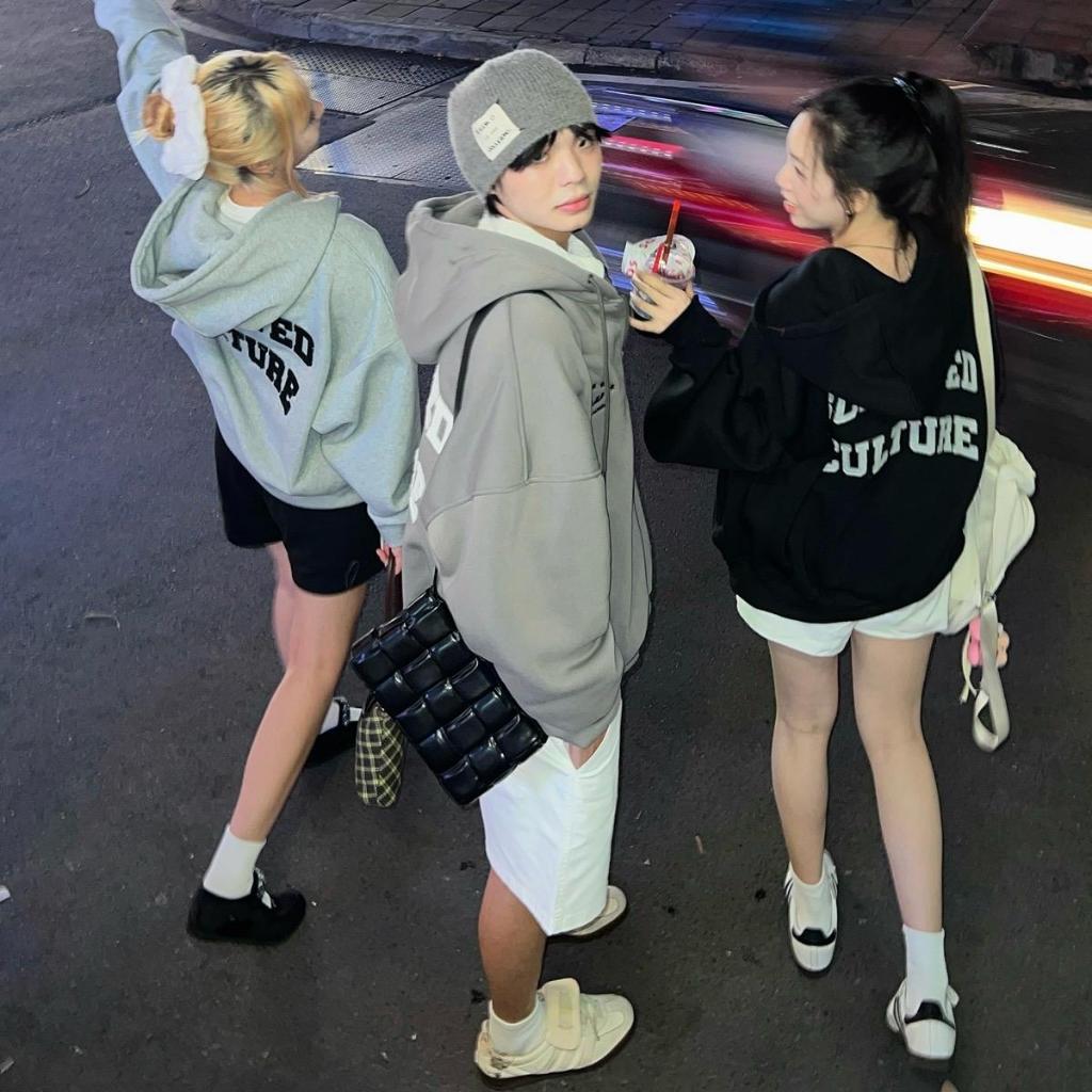 CULTURE HOODIE ZIP - Áo khoác dây kéo logo thêu/mặt sau đắp vải Whose ...