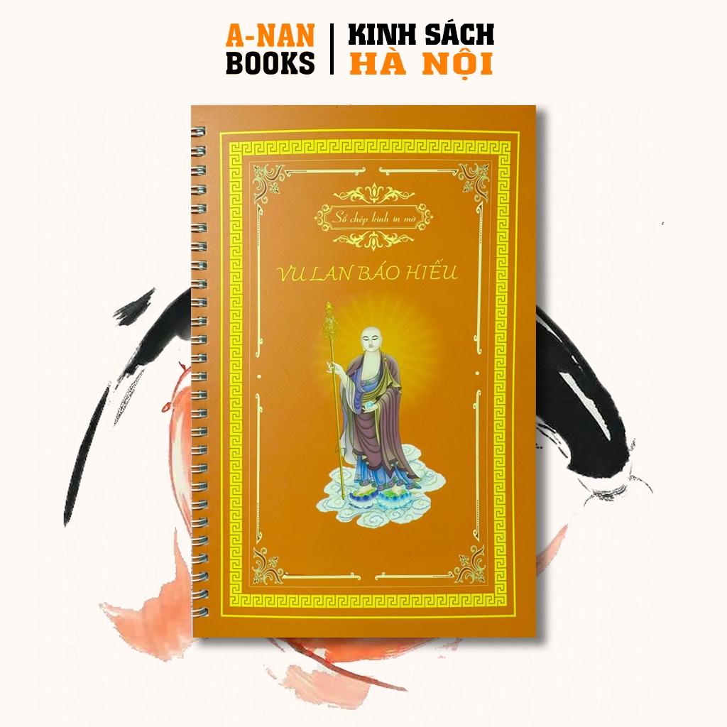 Sách - Vở chép Kinh Vu lan, sổ chép kinh Vu Lan bìa Cam in chữ mờ loại ...