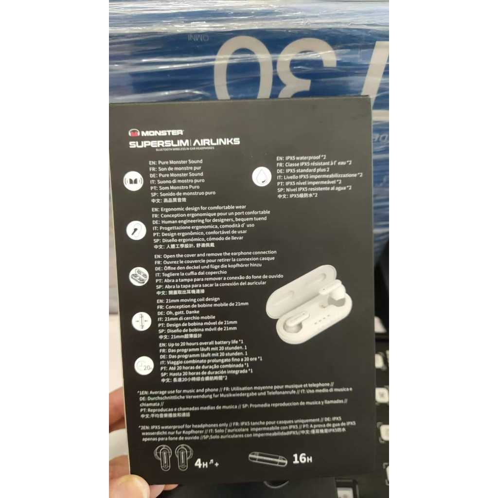 Tai nghe TWS M1007 hãng Monster SuperSlim AirLink - chip Qualcomm aptX | Shopee Việt Nam