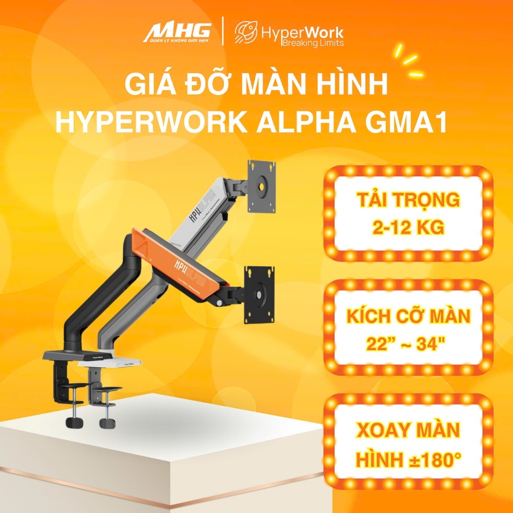 Arm màn hình HyperWork Alpha HPW GMA1 Màu Đen Và Trắng - Hàng chính ...