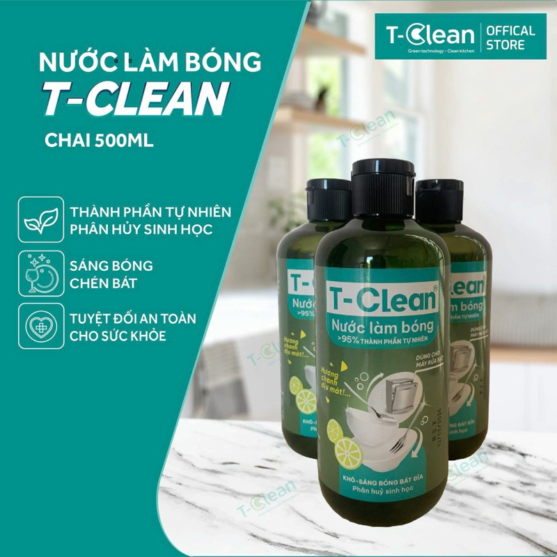 Nước Làm Bóng cho máy rửa bát T-Clean (T-lean) 500ml, 95% tự nhiên,sạch kin kít Bát Đĩa | Shopee ...