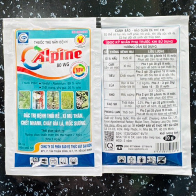Alpine 80wp (20g) Đặc trị Thối rễ Chết nhanh Xì mũ Sương mai | Shopee ...