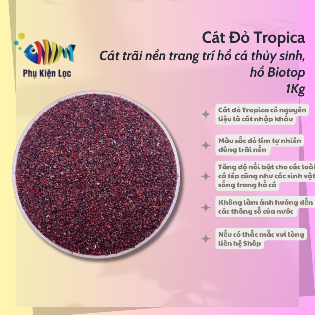 Cát đỏ Tropica (1 kg) | Cát trãi nền trang trí hồ cá thủy sinh, hồ ...