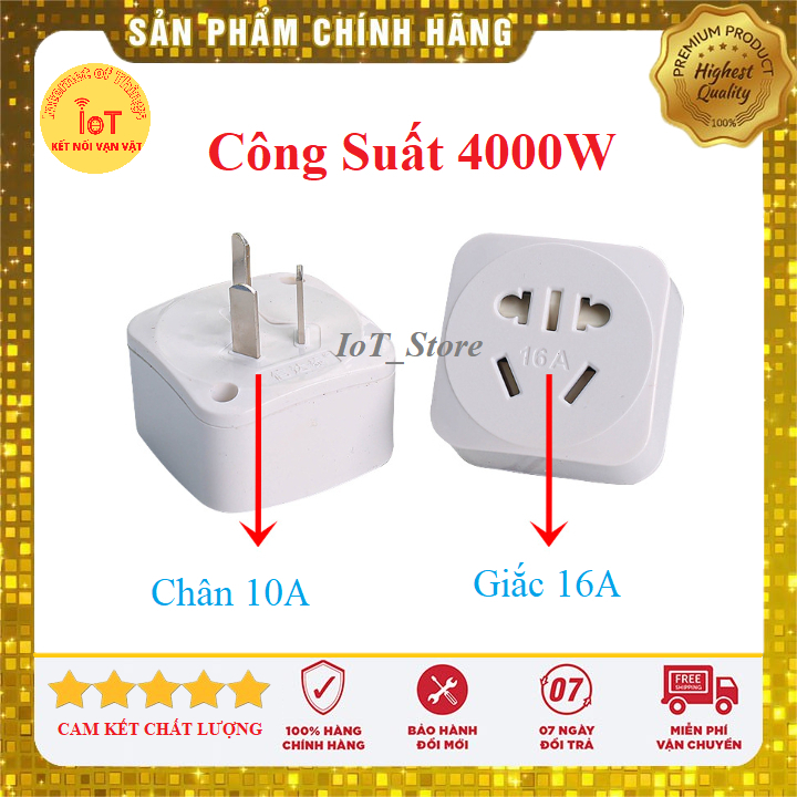 Ổ Cắm Chuyển Đổi 3 Chân Chéo Loại 16A Sang 10A Công Suất Lớn 4000W | Shopee Việt Nam