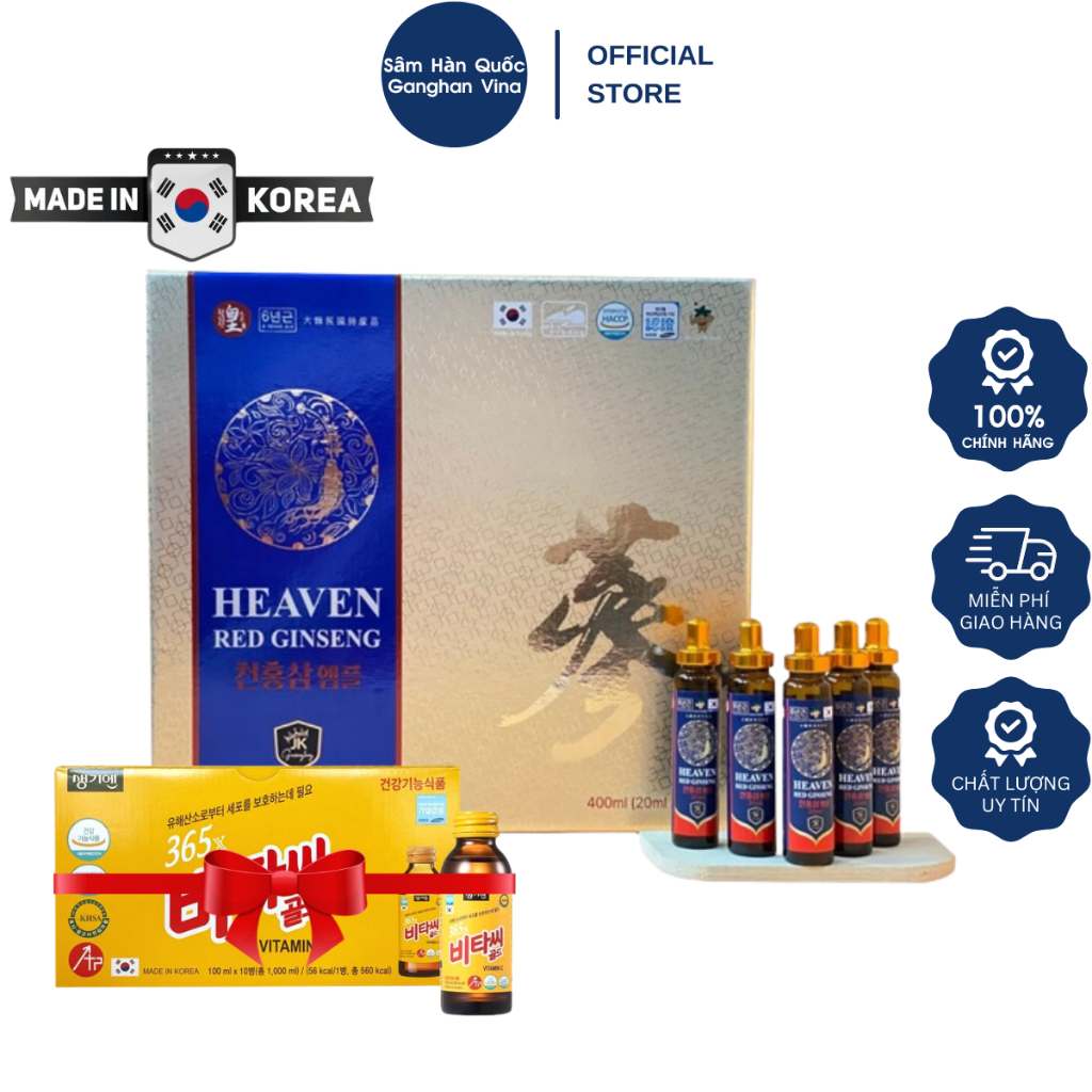 ( CHÍNH HÃNG ) Thiên Hồng Sâm Heaven (20ml x 20 ống) - Bảo vệ gan, tăng ...
