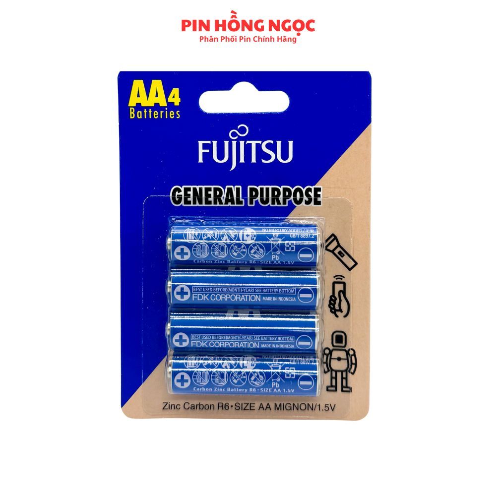 Vỉ 4 Viên Pin AA Fujitsu 1,5V R6(4B)F-GP made in Indonesia - Hàng chính ...