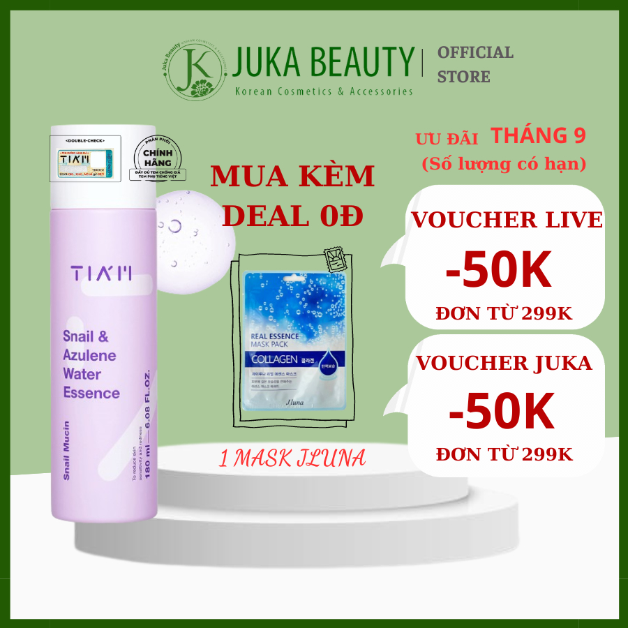 Tinh chất ốc sên Tiam Snail & Azulene Water Essence 180ml | Shopee Việt Nam