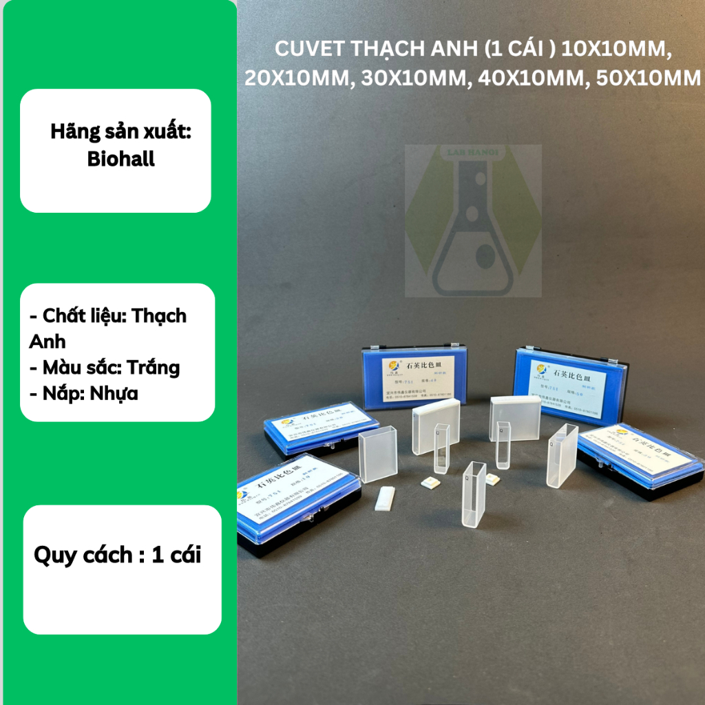 Cuvet Thạch Anh (1 cái ) 10x10mm, 20x10mm, 30x10mm, 40x10mm, 50x10mm ...