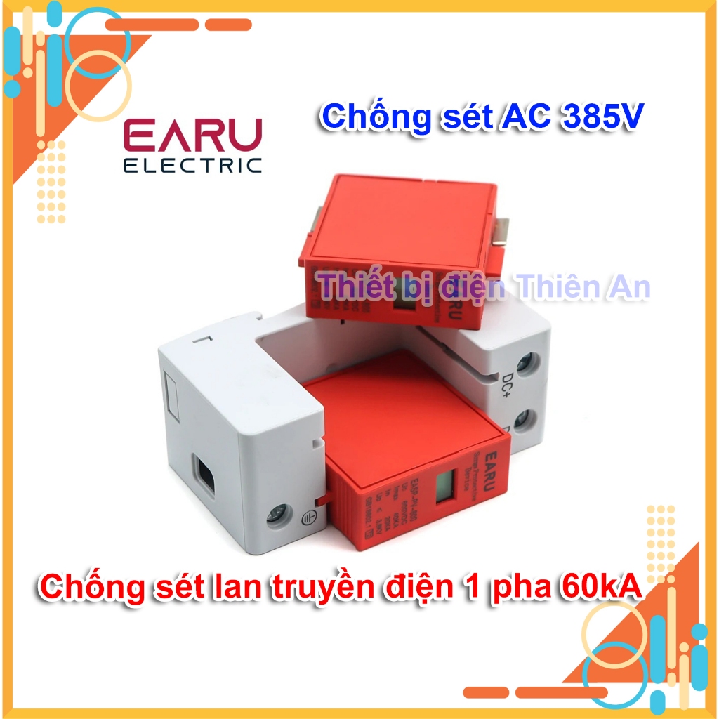 Thiết bị chống sét lan truyền AC 1 pha 385V 60kA 2P EARU cho hệ thống điện mặt trời cắt sét AC ...