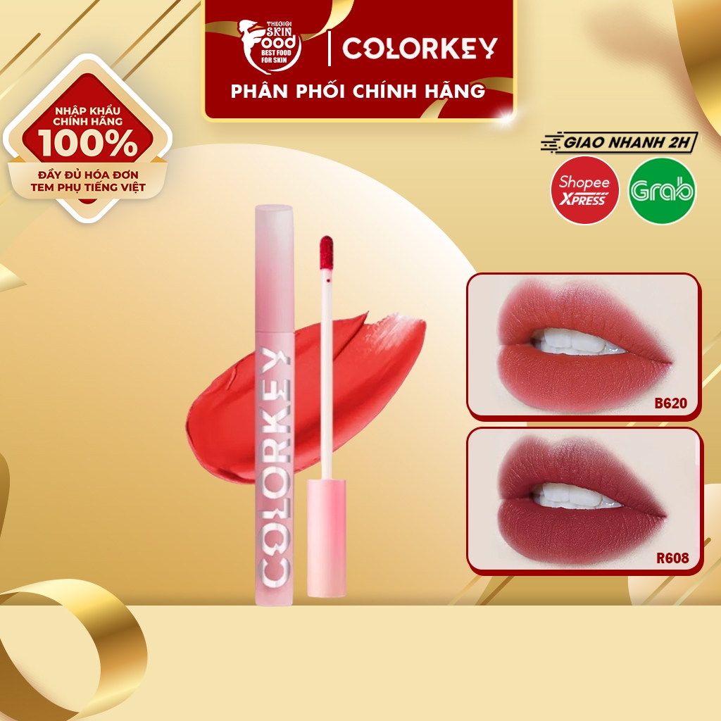 Son kem lì mịn mượt lâu trôi Colorkey Airy Velvet Lip Lacquer 1.7g ...