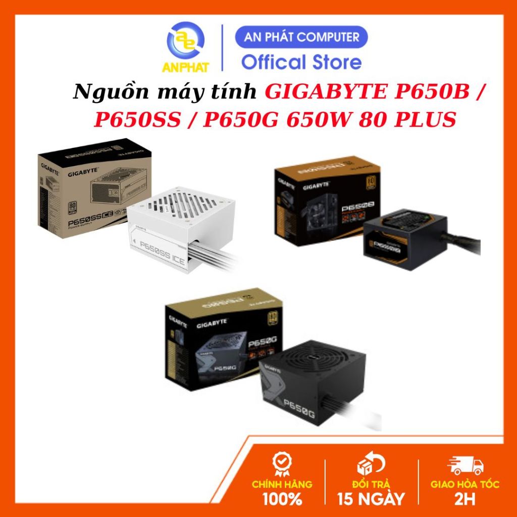 Nguồn máy tính GIGABYTE P650B / P650SS / P650G 650W 80 PLUS - Bảo hành ...