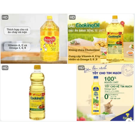 Dầu Đậu Nành Tường An Chai 1Lít- Dầu ăn cao cấp Happi Koki 2L+5L - Dầu thực vật Tường An Cooking ...