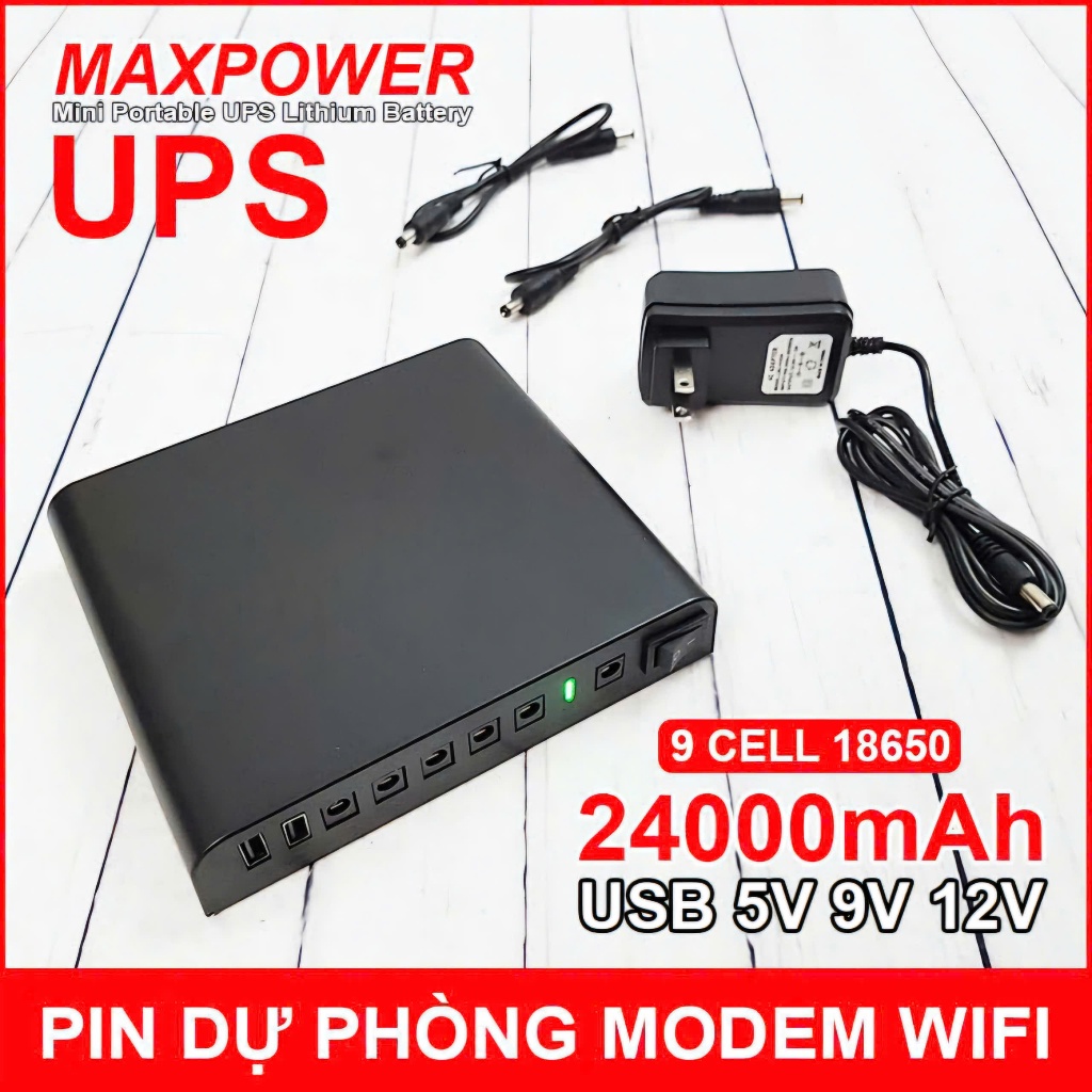 UPS dự phòng modem wifi camera 5V 9V 12V 24000mAh | Shopee Việt Nam