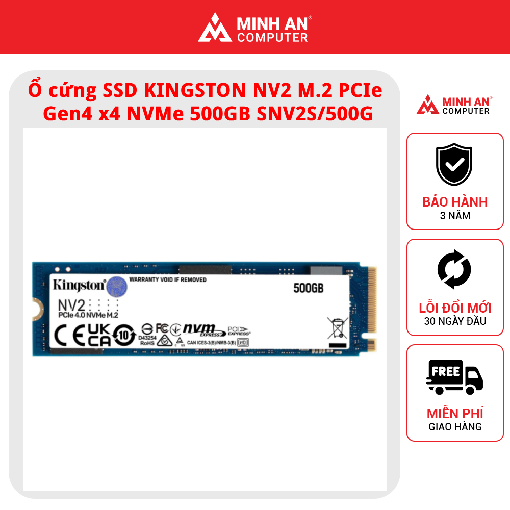Ổ cứng SSD KINGSTON NV2 M.2 PCIe Gen4 x4 NVMe 500GB SNV2S/500G | Shopee Việt Nam