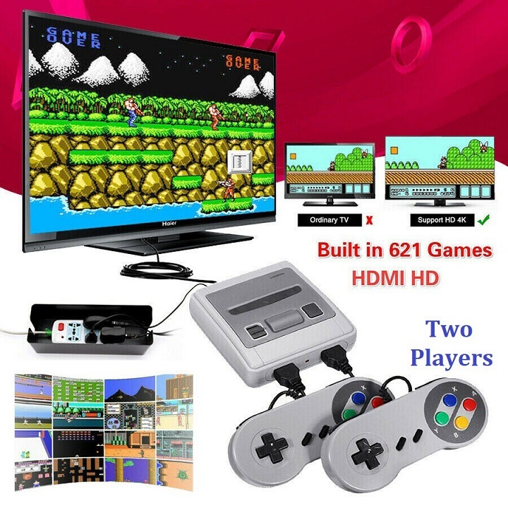 Máy Chơi Game 4 Nút HDMI NES 621 Trò - SUPER MINI SFC (8Bit) | Shopee Việt Nam