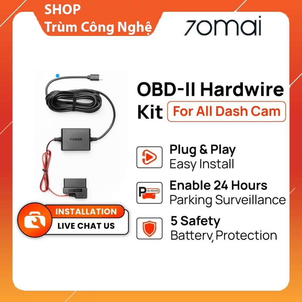 Bộ Kit nguồn 70mai OBD Kit dùng cho Camera Hành Trình 70mai - Cáp giám ...