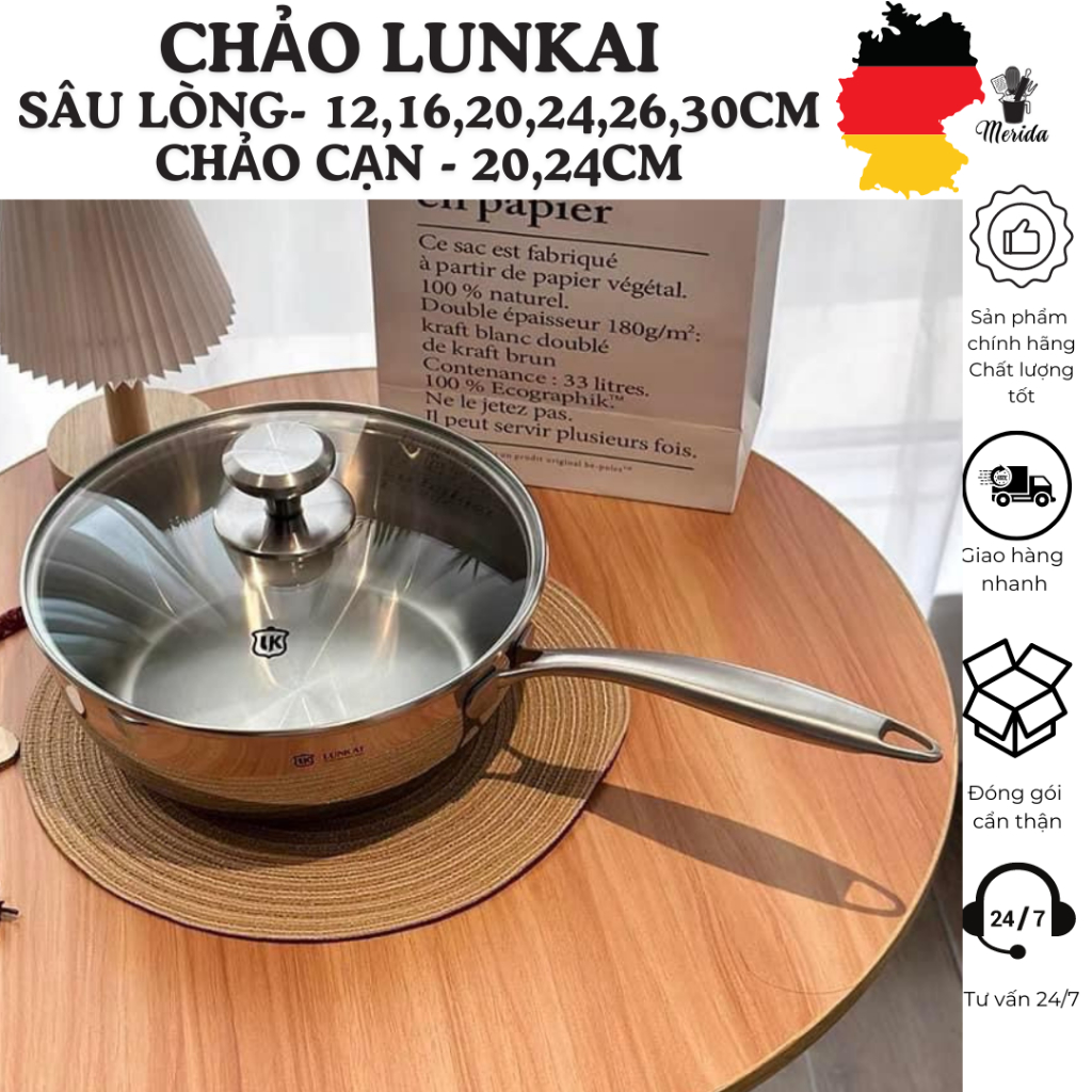 Chảo LUNKAI 12cm,16 cm,20cm,24cm,26cm,30cm, chảo chống dính, chảo bếp ...