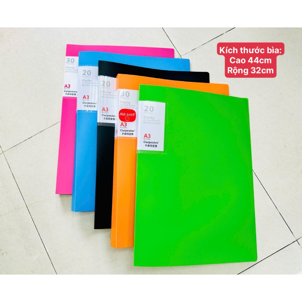 [SIZE A3] Bìa Hồ Sơ A3 - 20 / 30 / 40 / 60 Lá Nhựa Đựng Tài Liệu Bản Vẽ ...