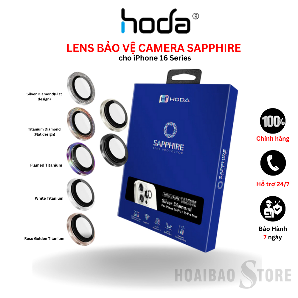 Lens camera HODA SAPPHIRE cho iPhone 16 Series chống trầy xước | Shopee ...