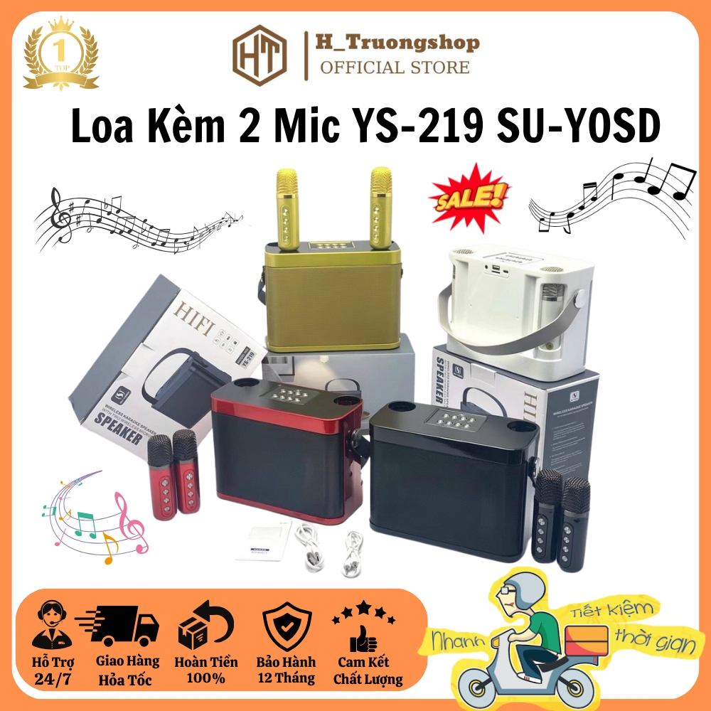 Loa Karaoke Bluetooth Kèm 2 Mic YS-219 SU-YOSD , Phiên Bản Mới Nhất, Âm Thanh Sống Động, Bass ...