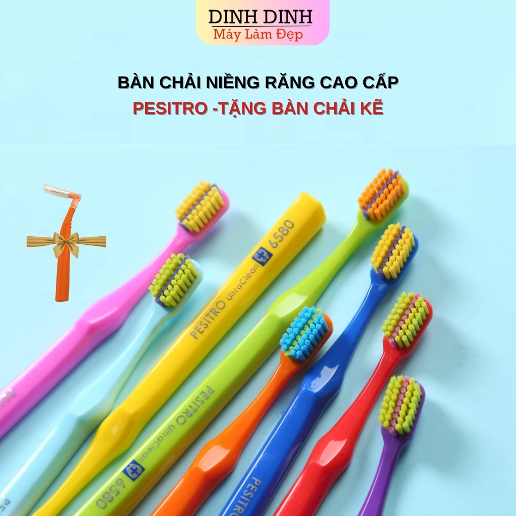 Bàn Chải Đánh Răng Cho Răng Niềng, có rãnh giữa Pesitro 6580 ultra soft ...