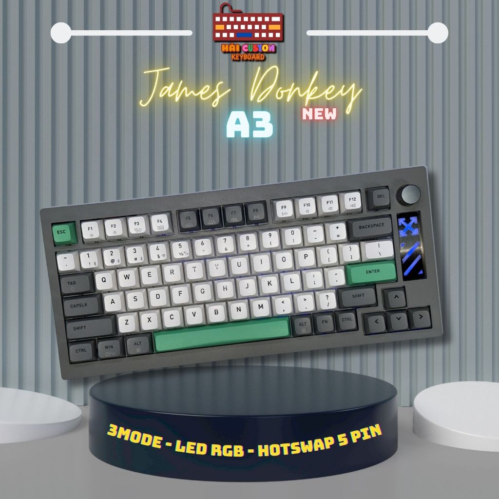 [HOẢ TỐC] BÀN PHÍM JAMES DONKEY A3 | MẠCH XUÔI 1.6MM - NON FLEX CUT | 3 MODES | LED RGB | GASKET ...