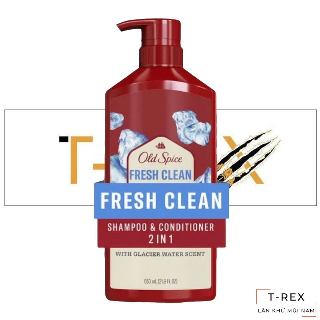 Dầu Gội Đầu Old Spice FRESH CLEAN 2 in 1 with Glacier Water Scent 650ML ...