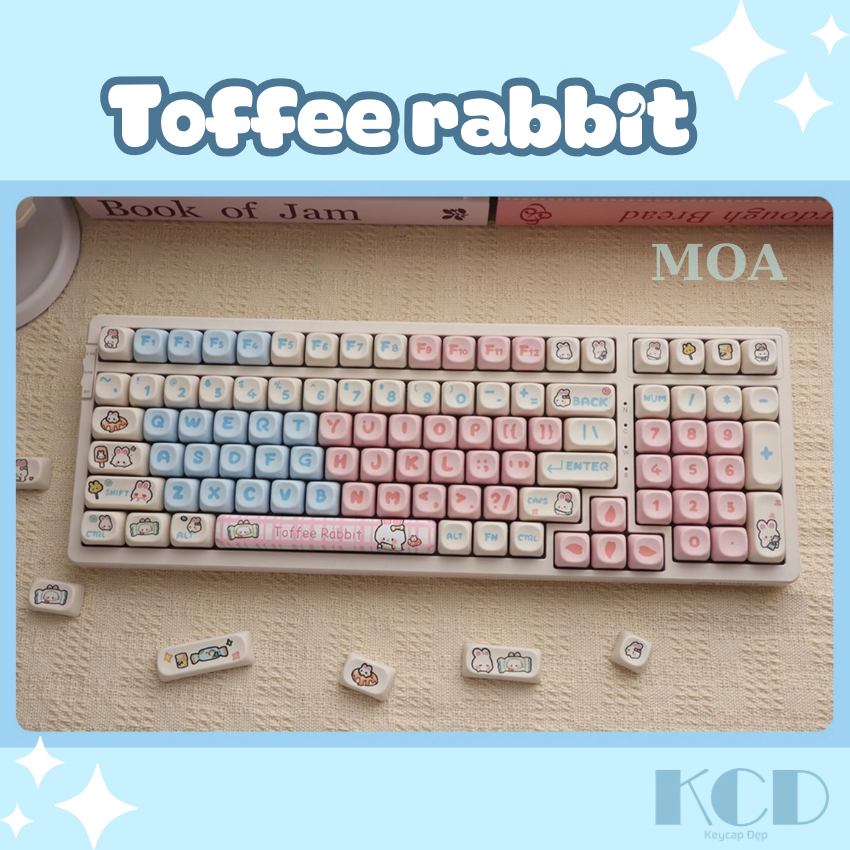 Keycap Toffee rabbit MOA chất liệu keycap PBT cao cấp, profile MOA cực ...