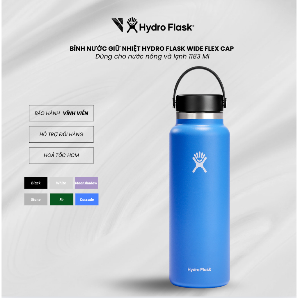 Bình nước giữ nhiệt Hydro Flask Wide Flex Cap 1183 ml Dùng cho nước ...