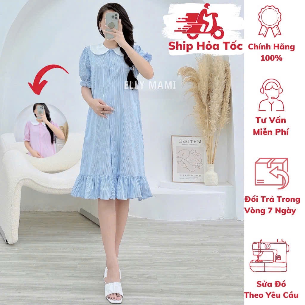 [BEST SELLER] ( 40kg - 75kg ) Đầm Bầu, Suông, Kẻ Cổ Sen , Chân Bèo ...
