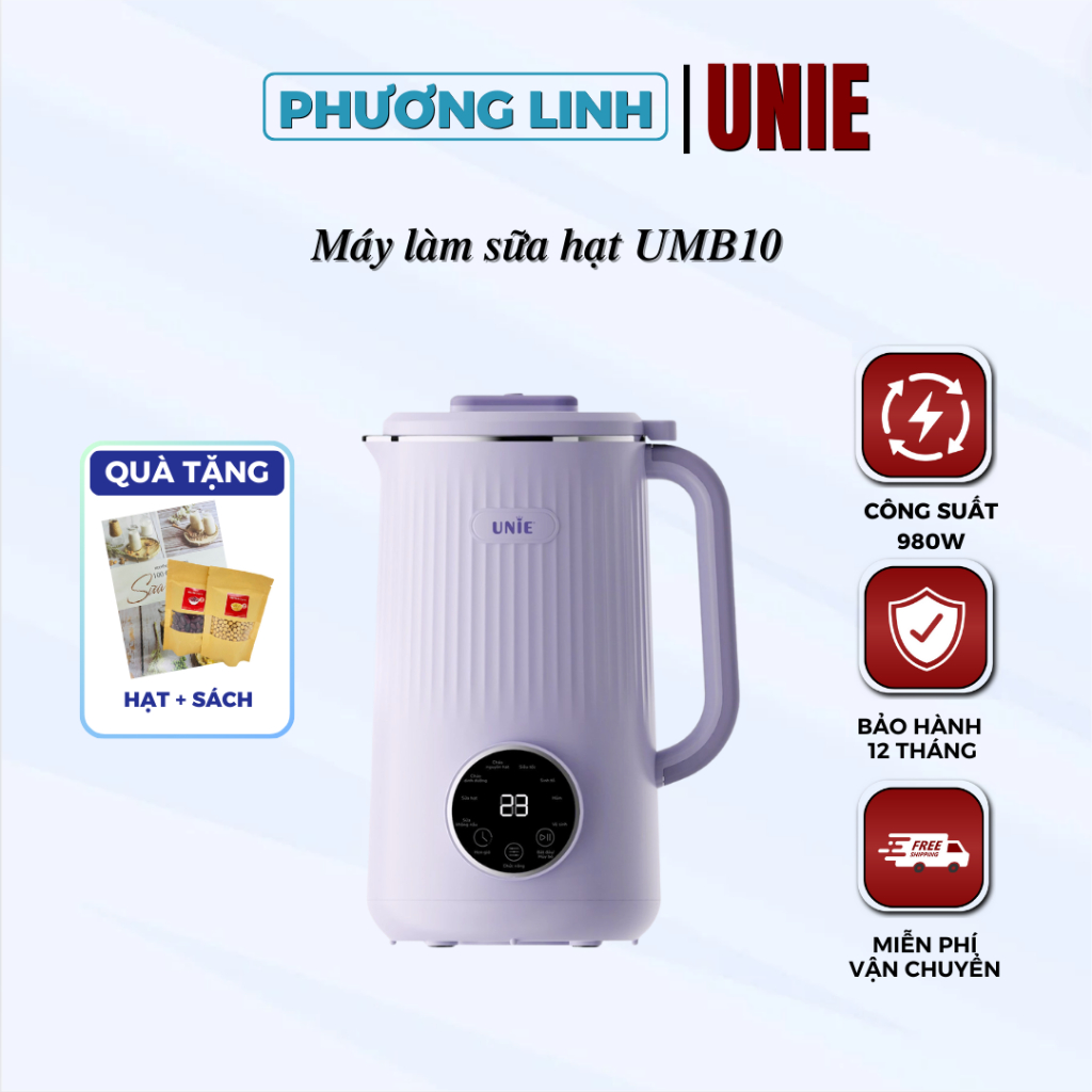 Máy làm sữa hạt, xay nấu đa năng UNIE UMB10 Dung tích 1 Lít - Hàng chính hãng - Bảo hành 12 ...