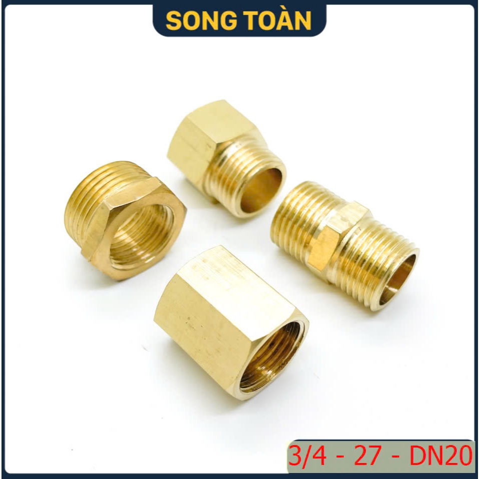 Đầu Nối Ren 27, Đầu Nối Ren Đồng Phi 3/4 (27) Kép Lơ Cà Rá Măng Sông ...