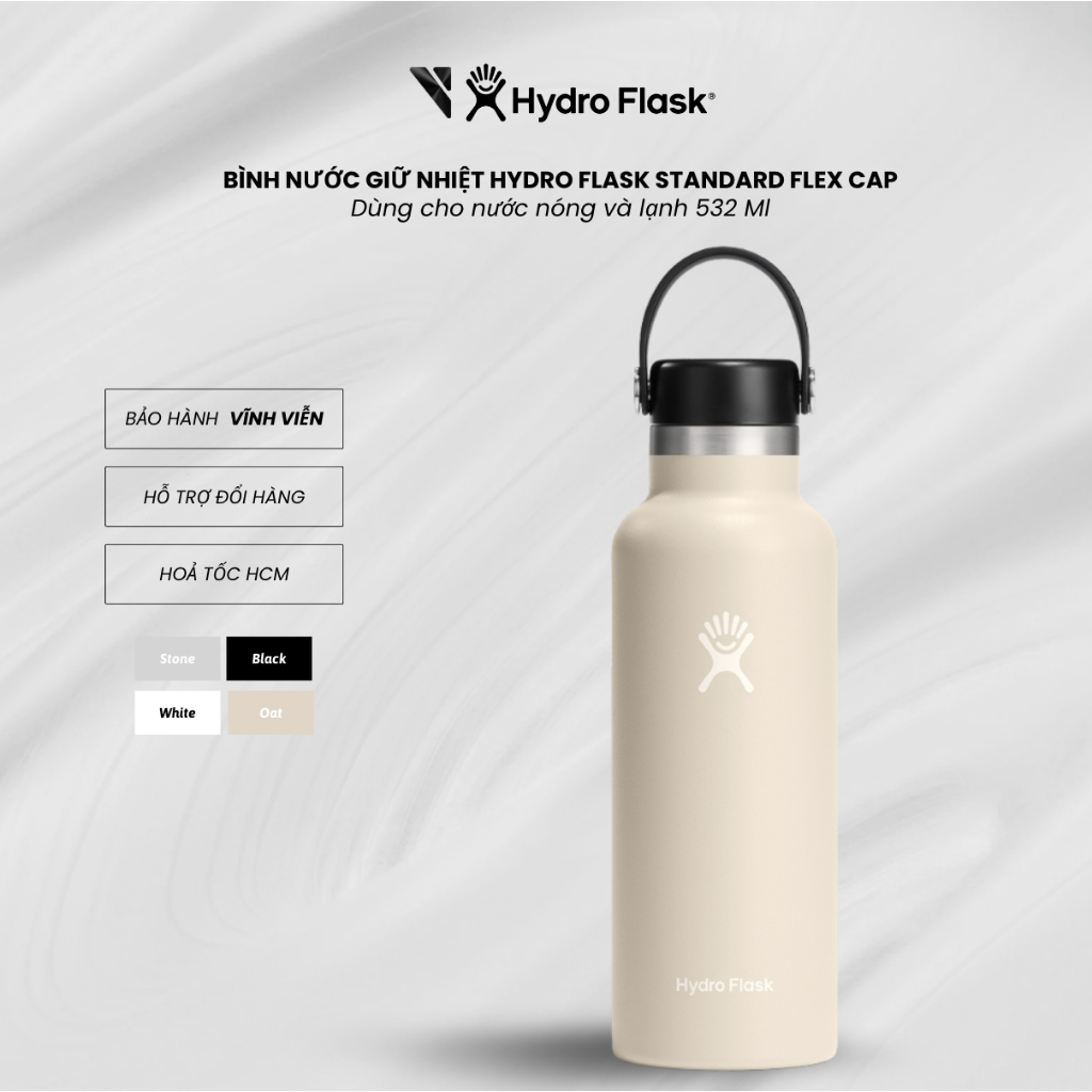 Bình nước giữ nhiệt Hydro Flask Standard Flex Cap 532 ml Dùng cho nước ...