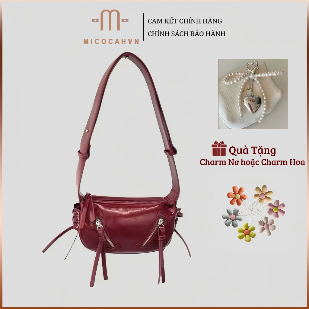 [KÈM CHARM HOA hoặc CHARM NƠ] Túi Xách Nữ Cá Tính Da Cao Cấp | Shopee ...