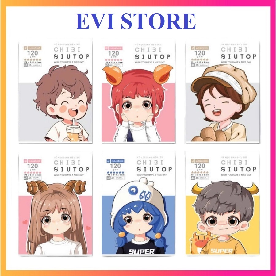 Vở 4 Ô ly 48 trang B5 CHIBI SIUTOP FUTUREBOOK bìa kim tuyến 584 / Vở ...