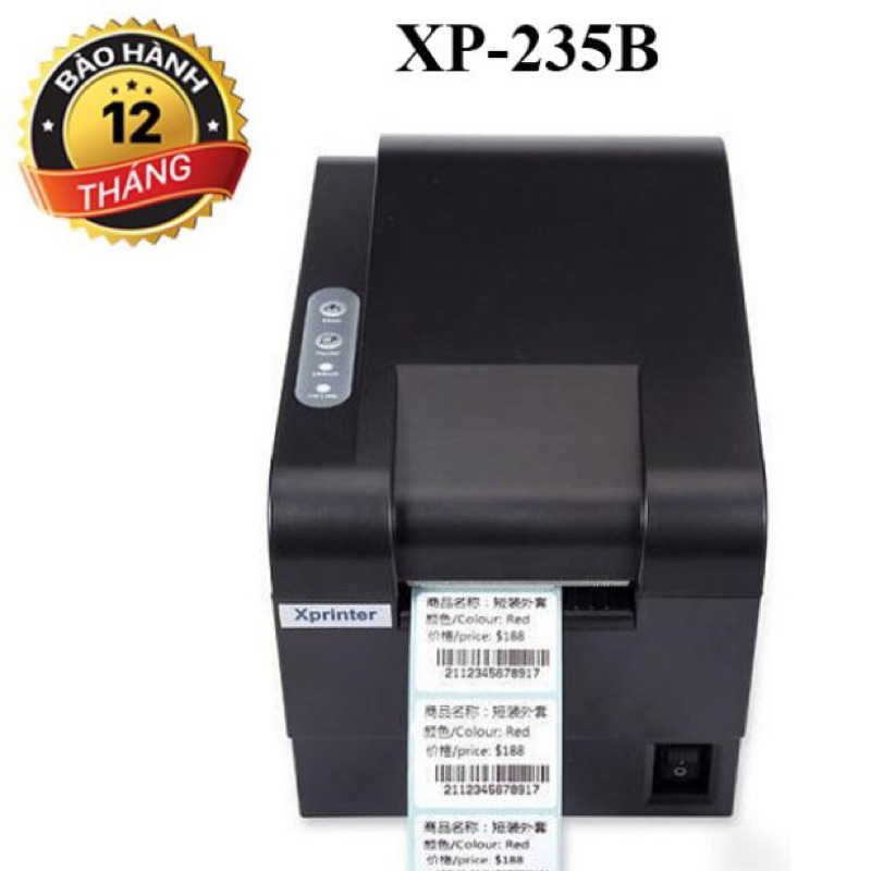 Máy in mã vạch, tem nhiệt trà chanh trà sữa giá rẻ Xprinter XP-235B | Shopee Việt Nam